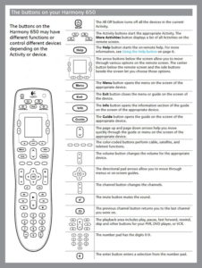 Logitech Harmony 650 Universal Remote Programming And Control - Codes ...