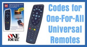 One-For-All Universal Remote Codes - Codes For Universal Remotes