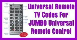 JUMBO Universal Remote Codes - Codes For Universal Remotes