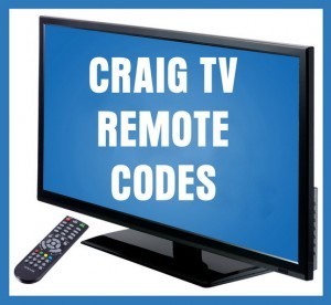 Remote Control Codes For Craig TVs - Codes For Universal Remotes