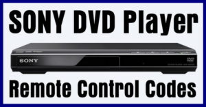 SONY DVD Player Remote Codes - Codes For Universal Remotes