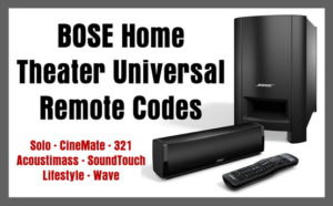 BOSE Home Theater Universal Remote Codes - Codes For Universal Remotes
