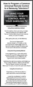 How to Program a Samsung TV to a Universal Remote in Minutes - Codes ...